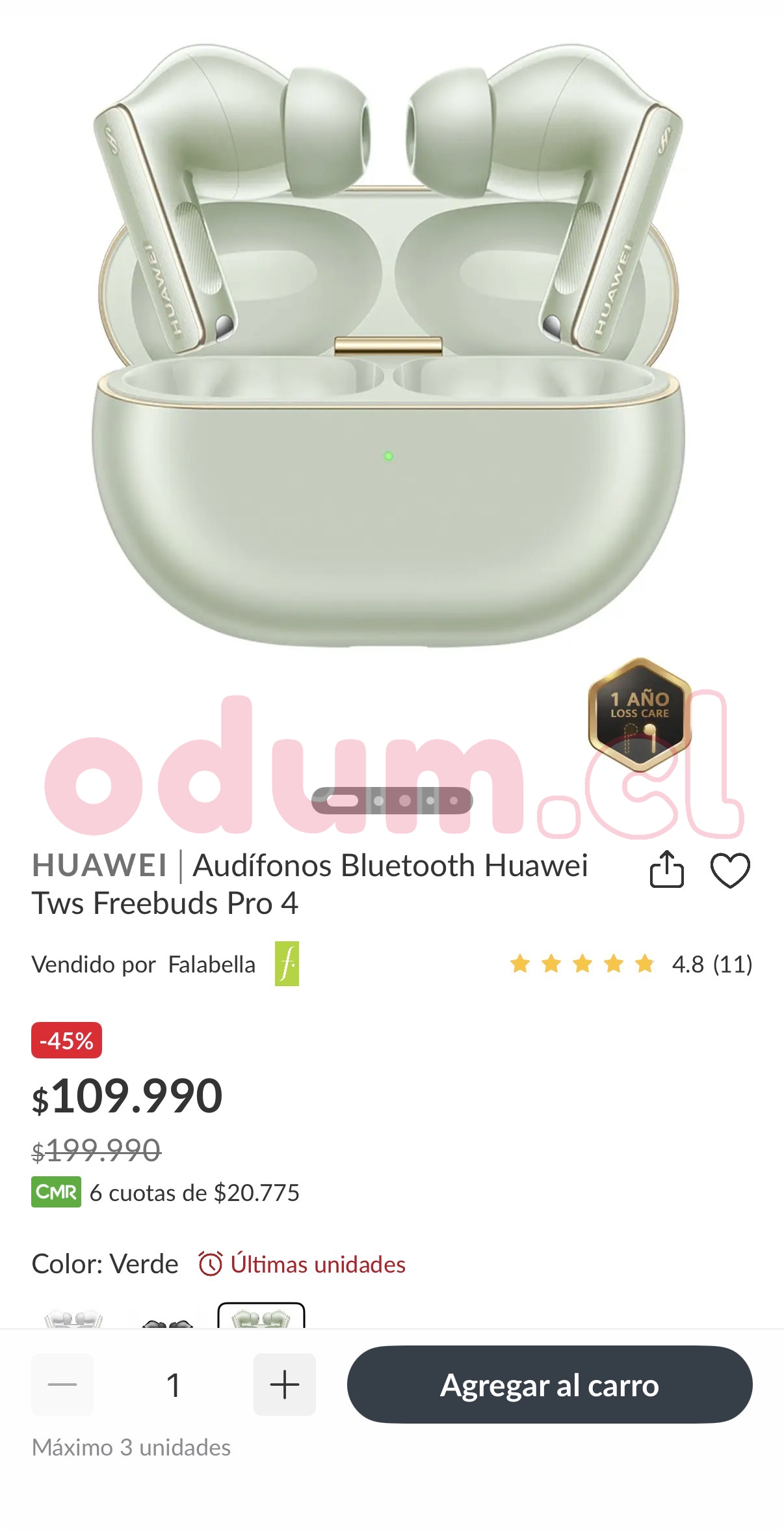 OFERTAS🛍️ - Huawei freebuds pro 4 verde $109.990 | odum.cl | Ofertas de ...